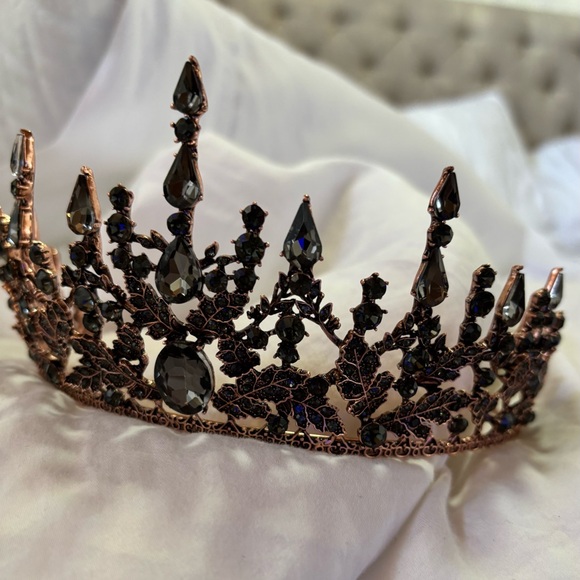 Accessories | Bronze And Topaz Colored Jewels Ornate Crown With ...